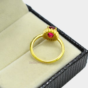 Natural Ruby Cabochon Ring, Ruby Jewelry, 925 Sterling Silver Ring ...