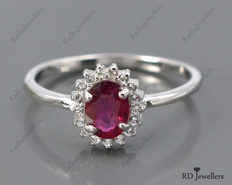925 Sterling Silver Natural Ruby Jewelry Set Ruby Ring Ruby - Etsy