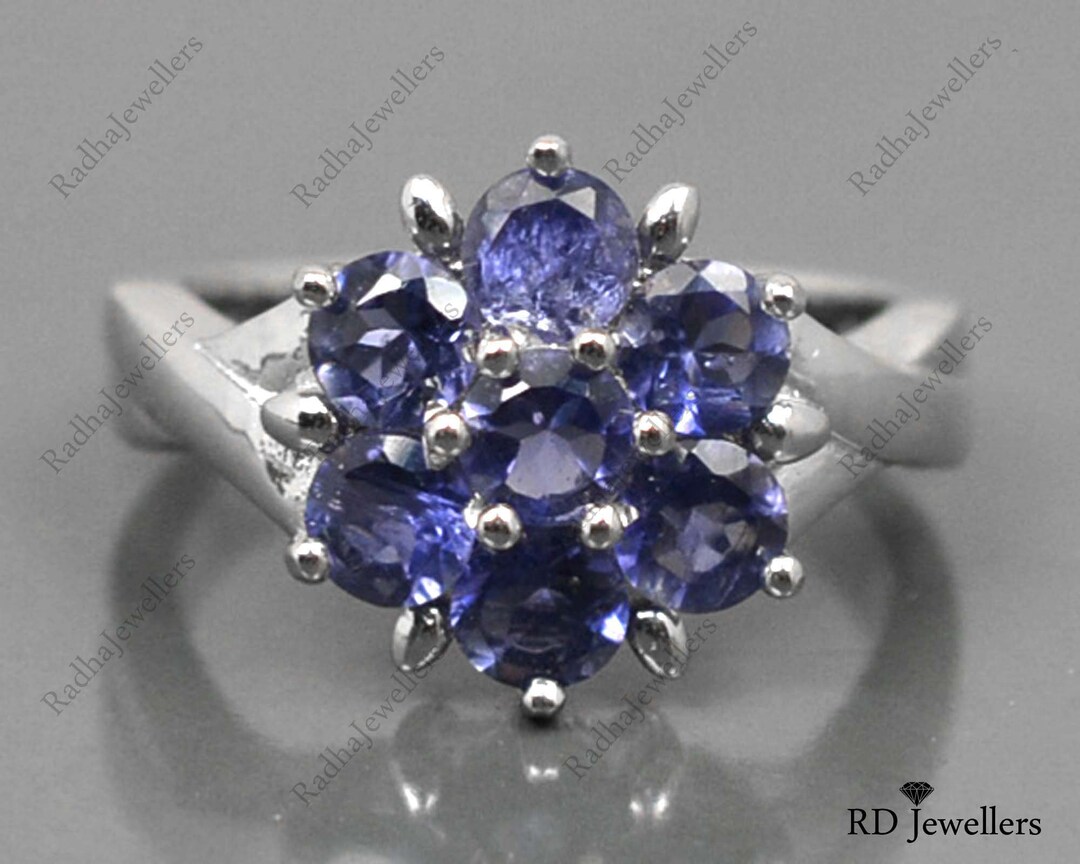 Natural Iolite Ring, 925 Silver Ring, Iolite Jewelry, Ring, December ...
