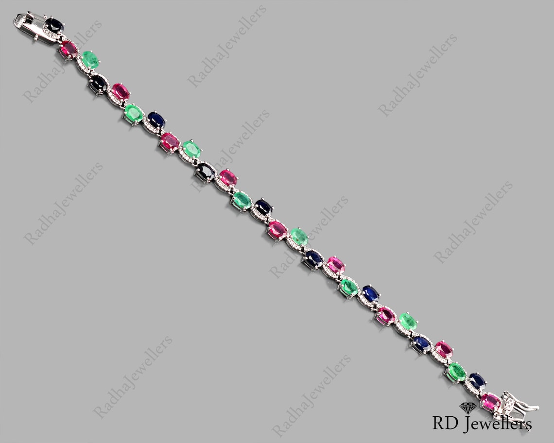 Natural Ruby Emerald Sapphire Mix Gemstonecolorful Chunky - Etsy