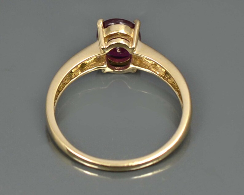 14K Gold Ring Natural Ruby Ring Solitaire Ring Solid | Etsy