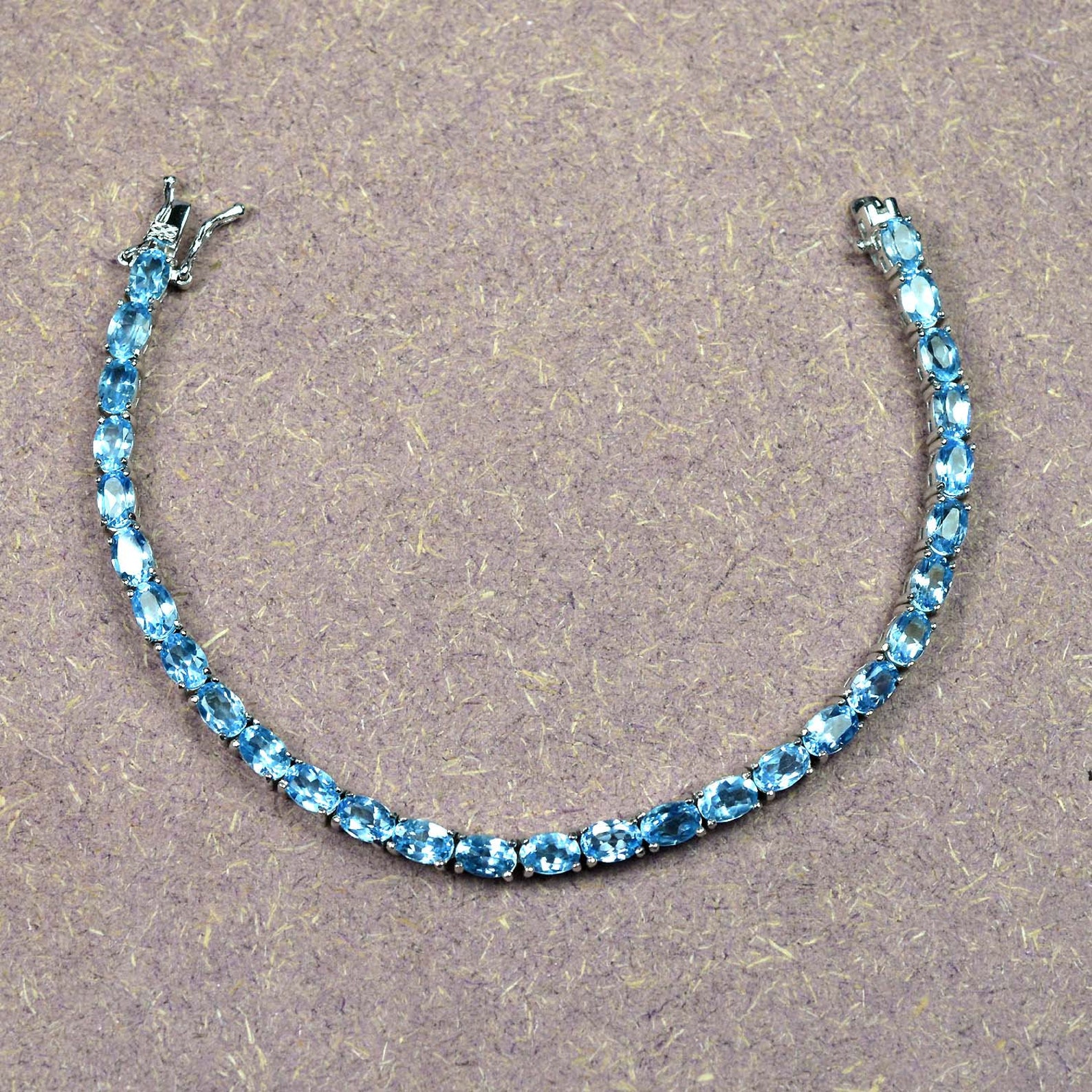 Natural Swiss Blue Topaz Bracelet 925 Silver Bracelet Blue | Etsy