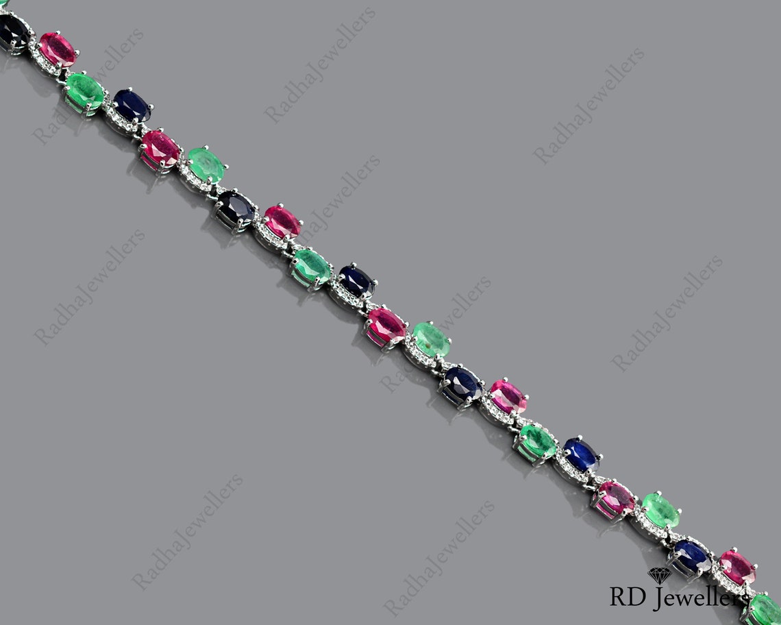 Natural Ruby Emerald Sapphire Mix Gemstonecolorful Chunky - Etsy