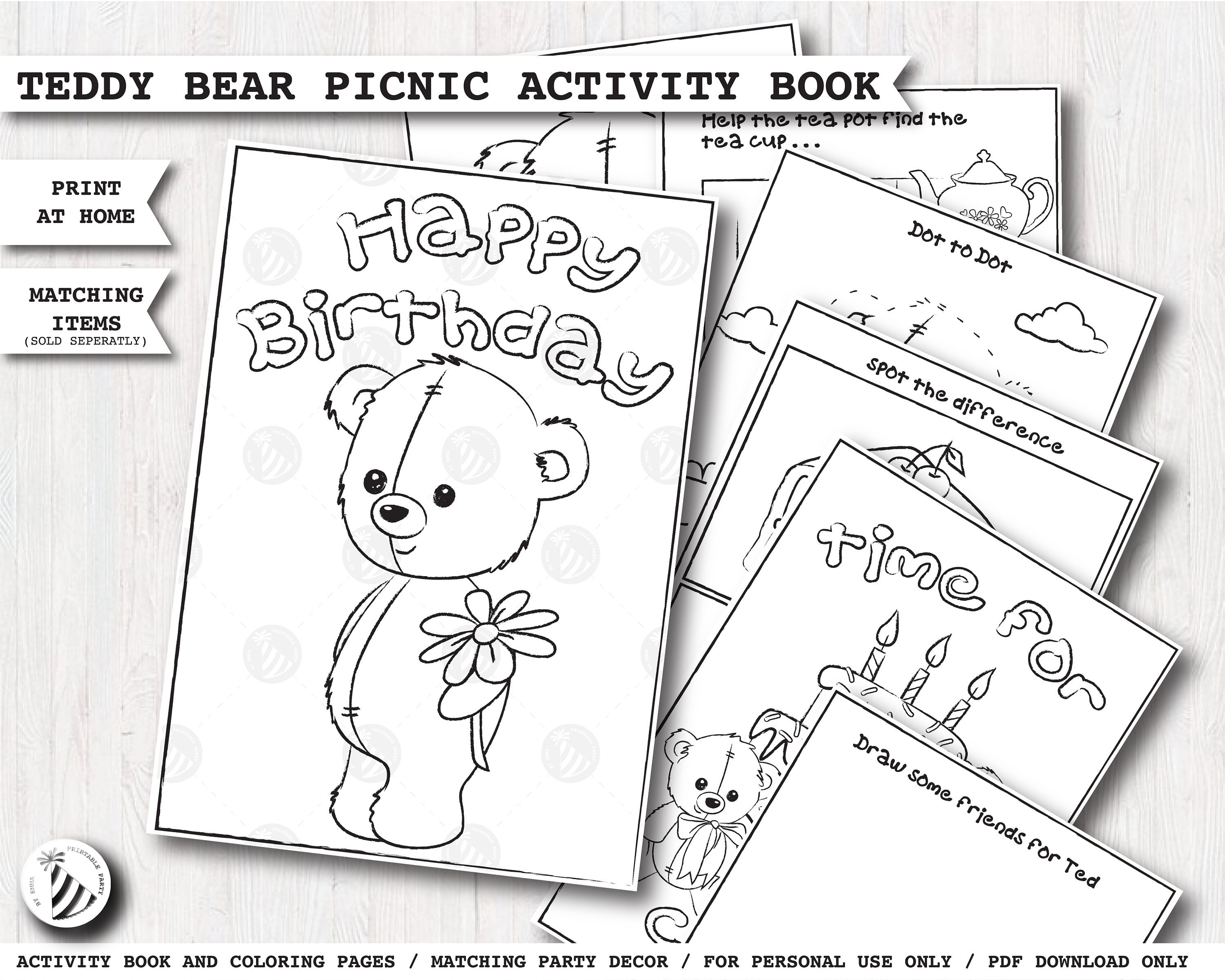 Teddy Bear Picnic Coloring Page