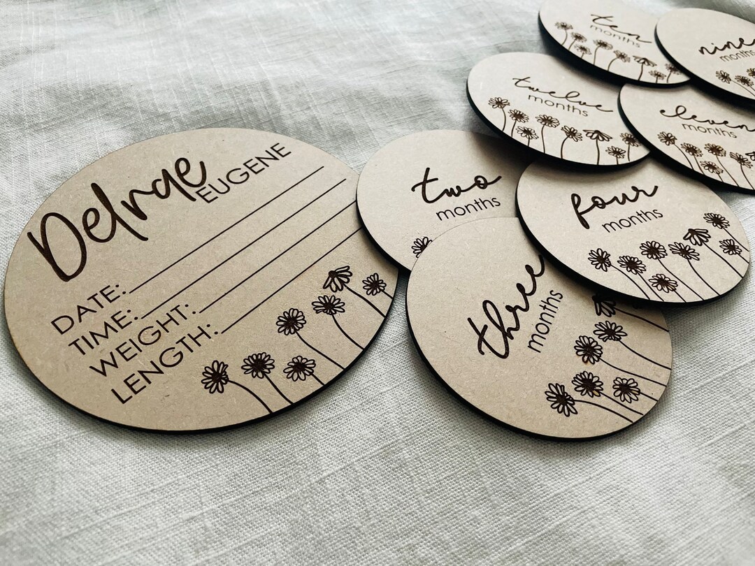 Milestone Rounds | Baby Milestone | Flower Milestones | 12 Month ...