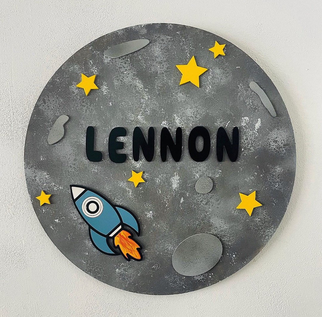 Space Sign | Outer Space Name Sign | Galaxy Room | Moon | Rocket Sign ...