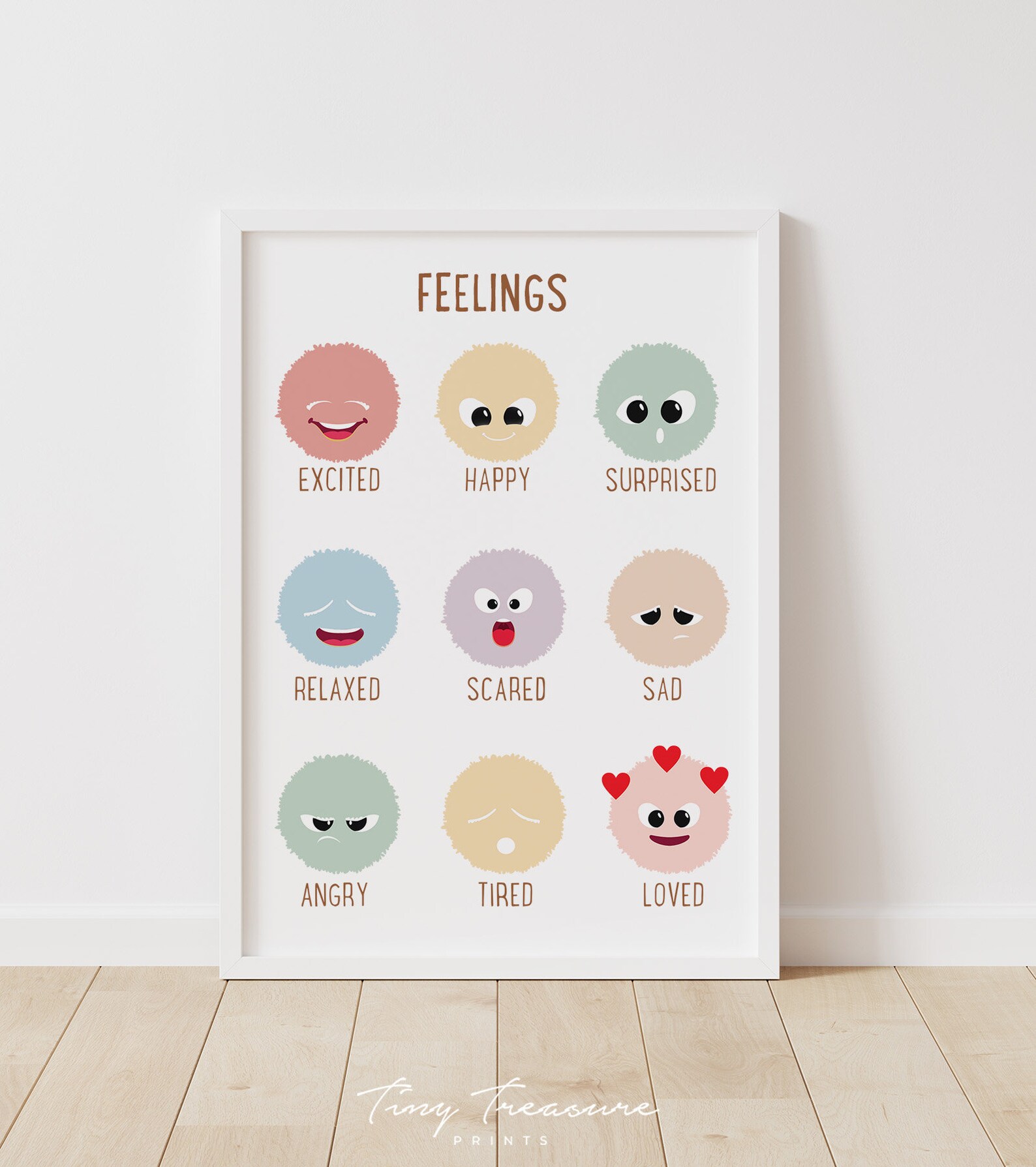 Pastel Feelings Chart Print Emotions Print Educational | Etsy