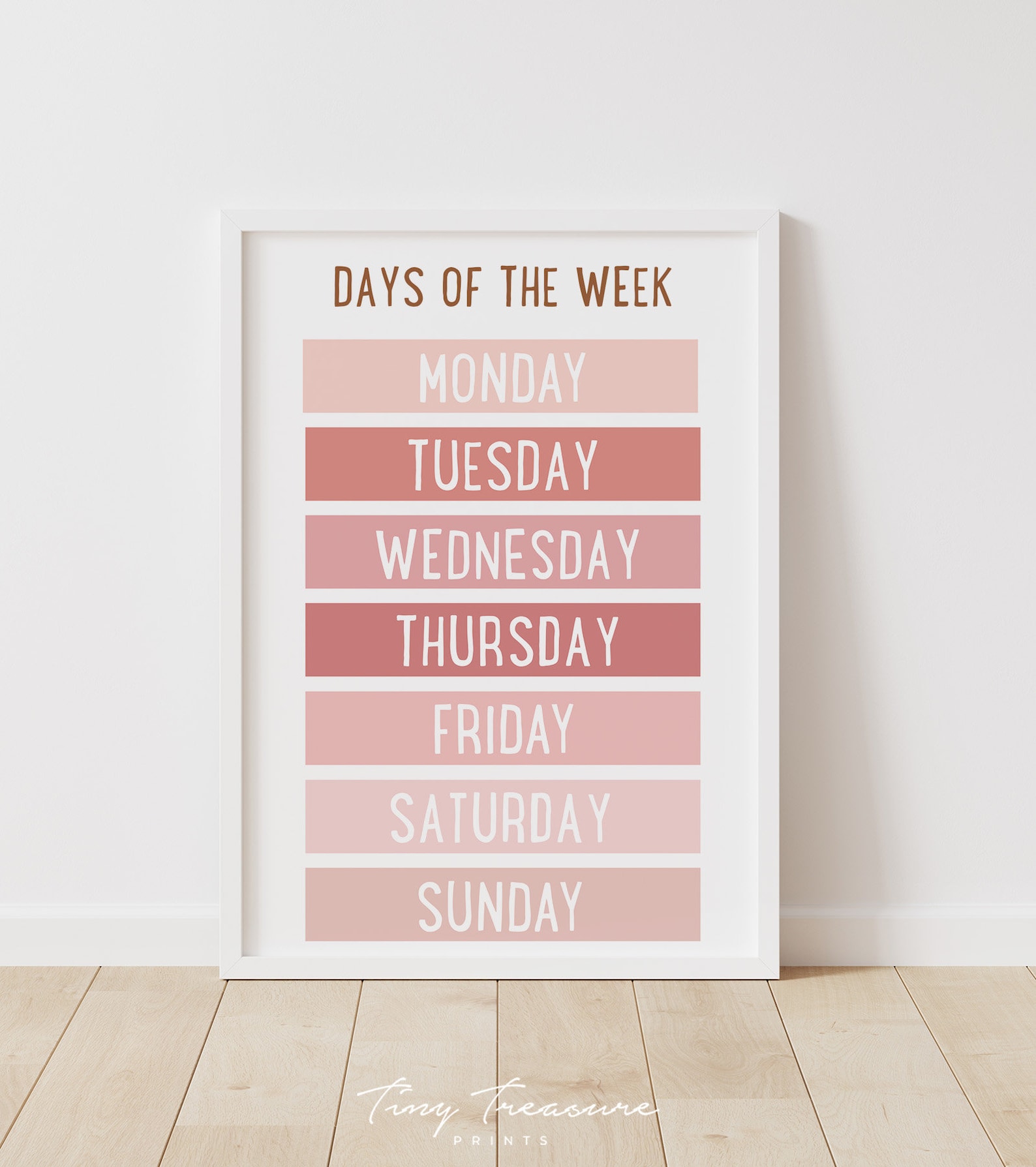 Pink Days of the Week Poster Pre-School Wall Art Educational | Etsy