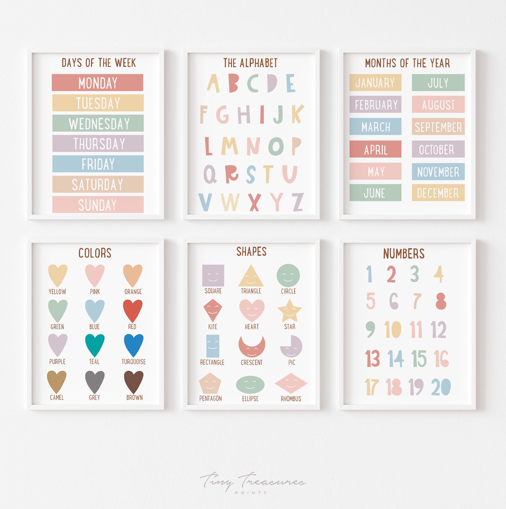 Pastel Days of the Week Poster Pre-School Wall Art | Etsy