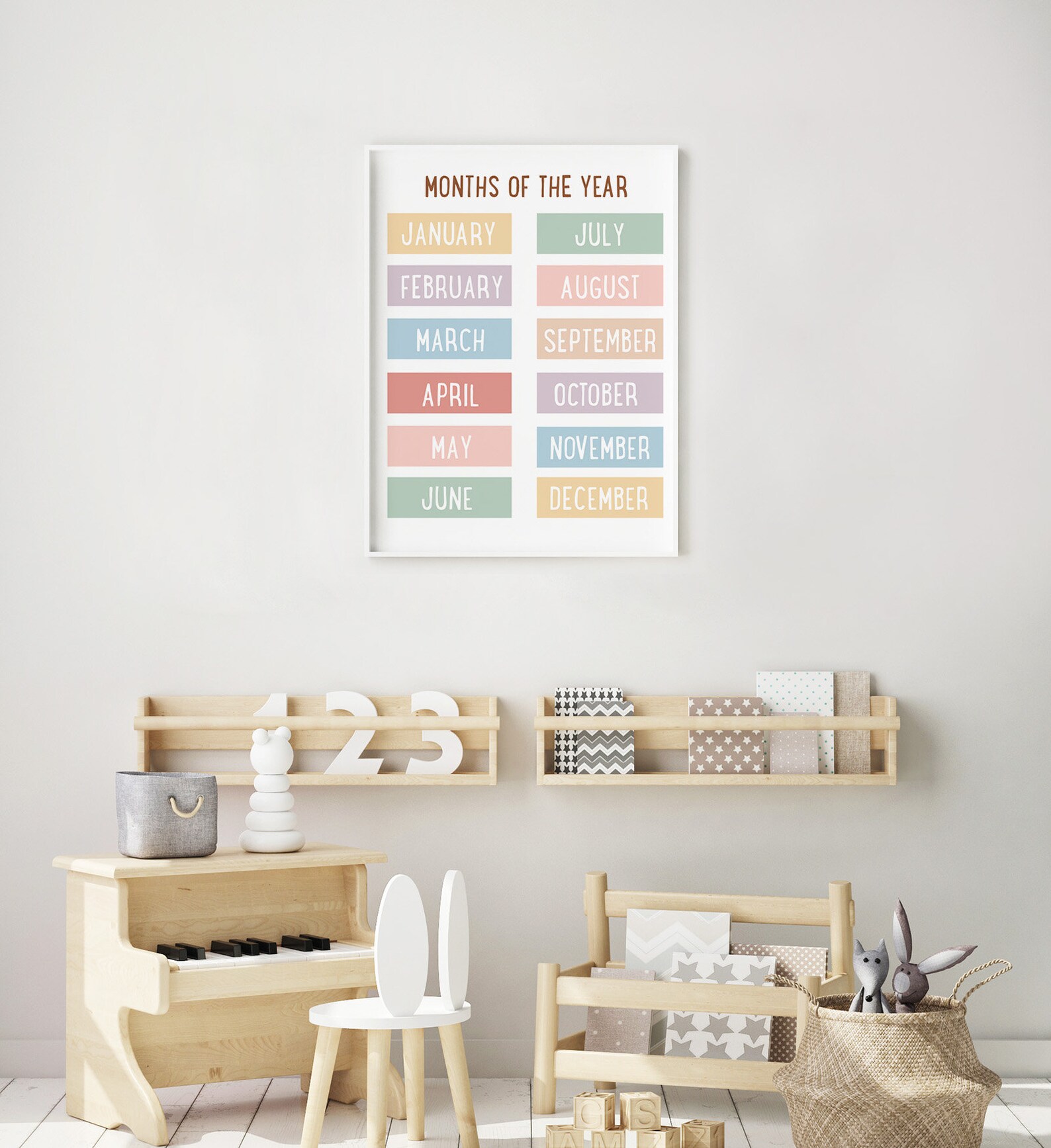 Pastel Months of the Year Poster Homeschool Print | Etsy