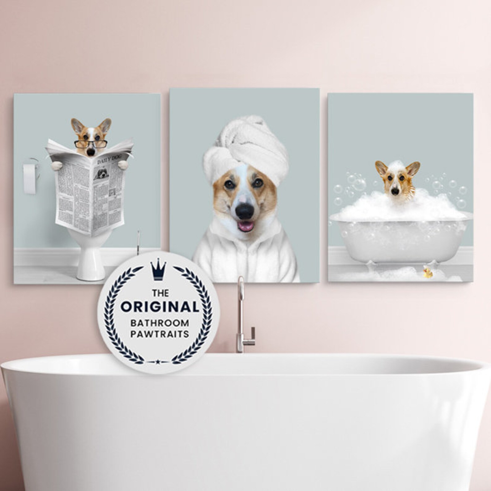 Custom Pet Portraits Set of 3 Funny Dog or Cat Portrait Pet - Etsy Canada