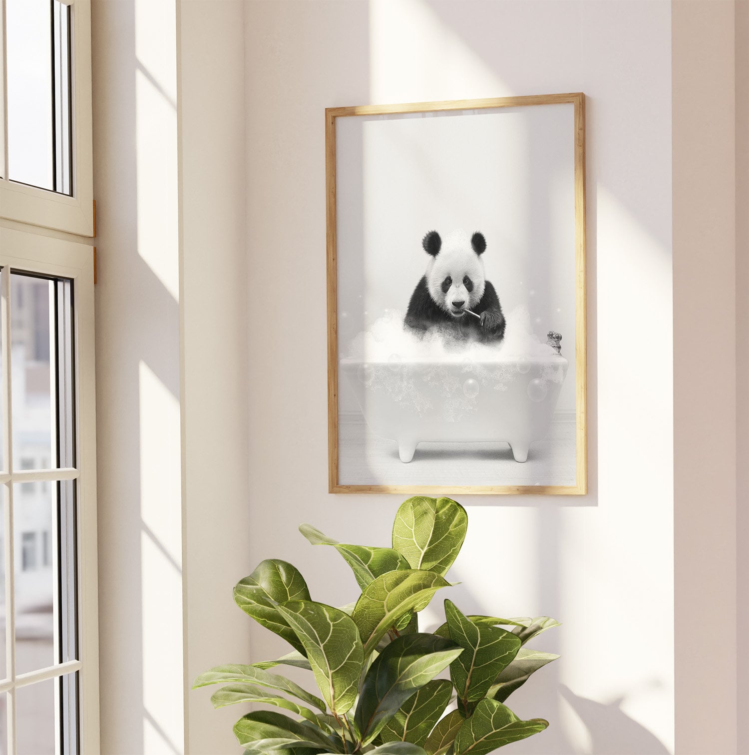 Black and White Panda in Bathtub Print Panda Poster Funny - Etsy