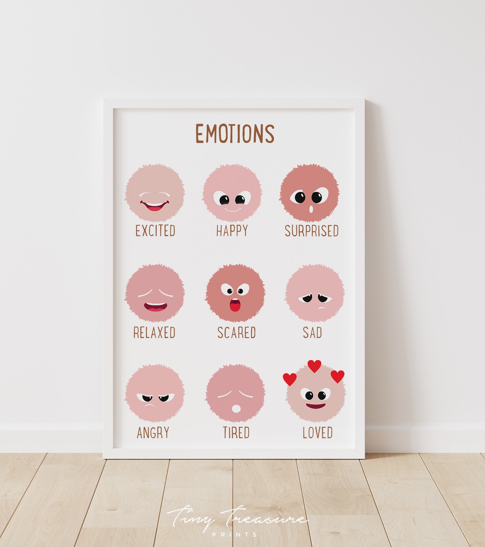 Pink Feelings Chart Print Emotions PrintEducational | Etsy