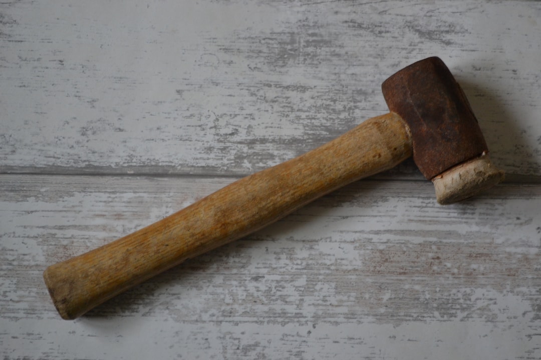 Vintage Soft-faced Rolled Rawhide Mallet With 10" Wood Handle (for ...