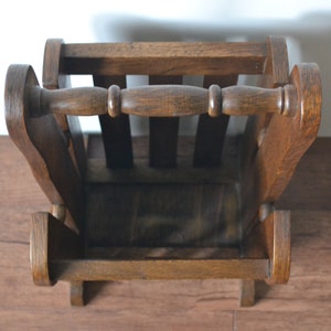 Vintage Art Deco Style Wooden Magazine Rack Newspaper Holder Made in ...