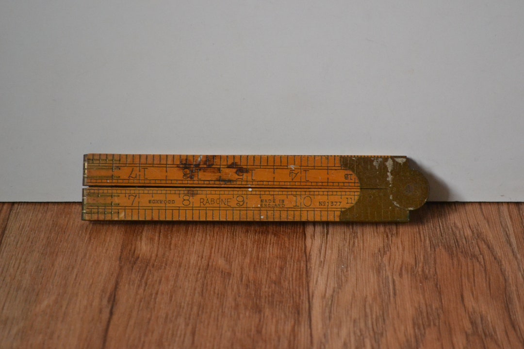 Vintage Rabone No. 1377 Warranted Boxwood & Brass Folding Ruler 24 ...