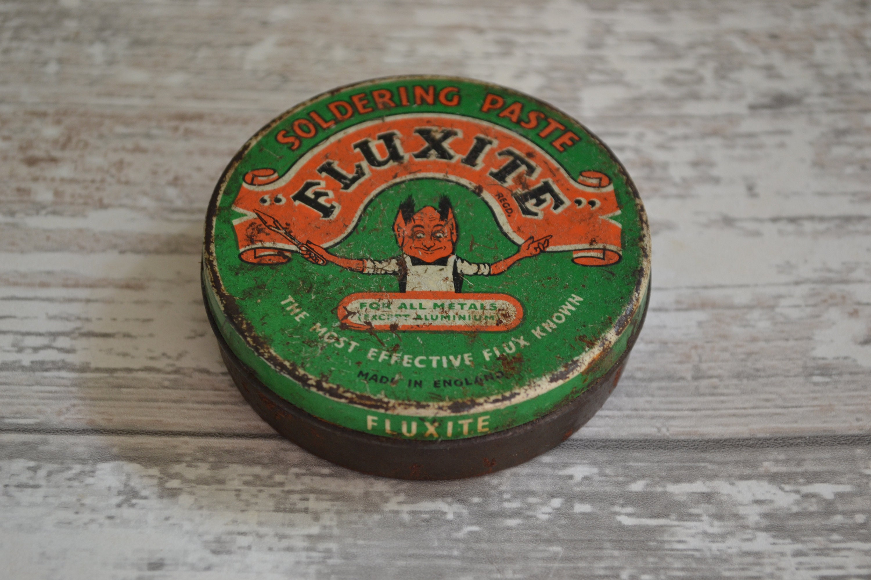 Vintage Fluxite Soldering Paste - Old Tin With Contents - Etsy