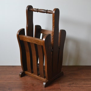 Vintage Art Deco Style Wooden Magazine Rack Newspaper Holder Made in ...