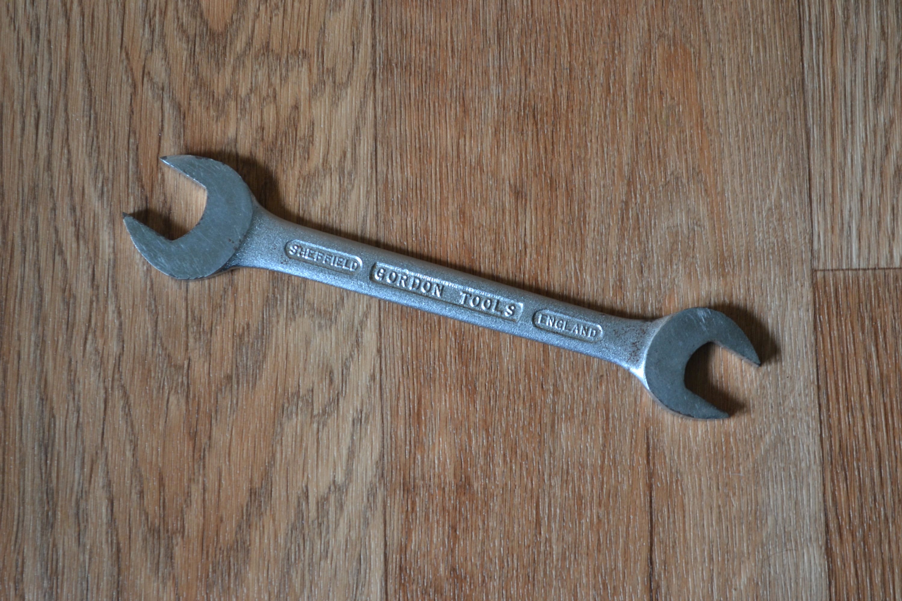 Vintage Gordon Tools Sheffield England Chrome Vanadium 3/8 W 7/16 W Whitworth Open Ended Spanner ...