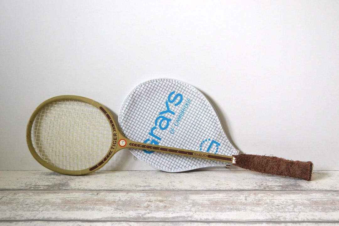 Vintage Grays of Cambridge Tiger - Wooden Squash Racket 27" With Cover ...