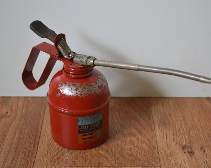 Vintage Draper Perfetto Italy Red Pump Action Oil Can - Etsy