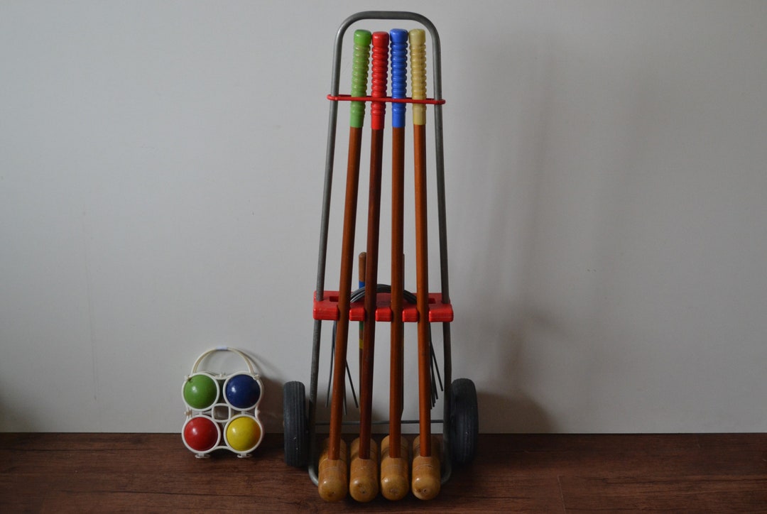 Vintage 4 Player Croquet Set With Trolley - Made in France - Etsy UK