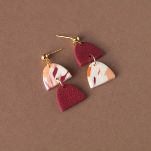 Clay Drop Two by Two Earrings in Deep Teal, Lilac & Chartreuse, Mothers ...