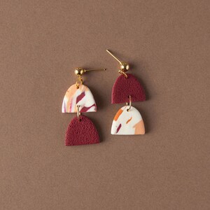 Clay Drop Two by Two Earrings in Deep Teal, Lilac & Chartreuse, Mothers ...