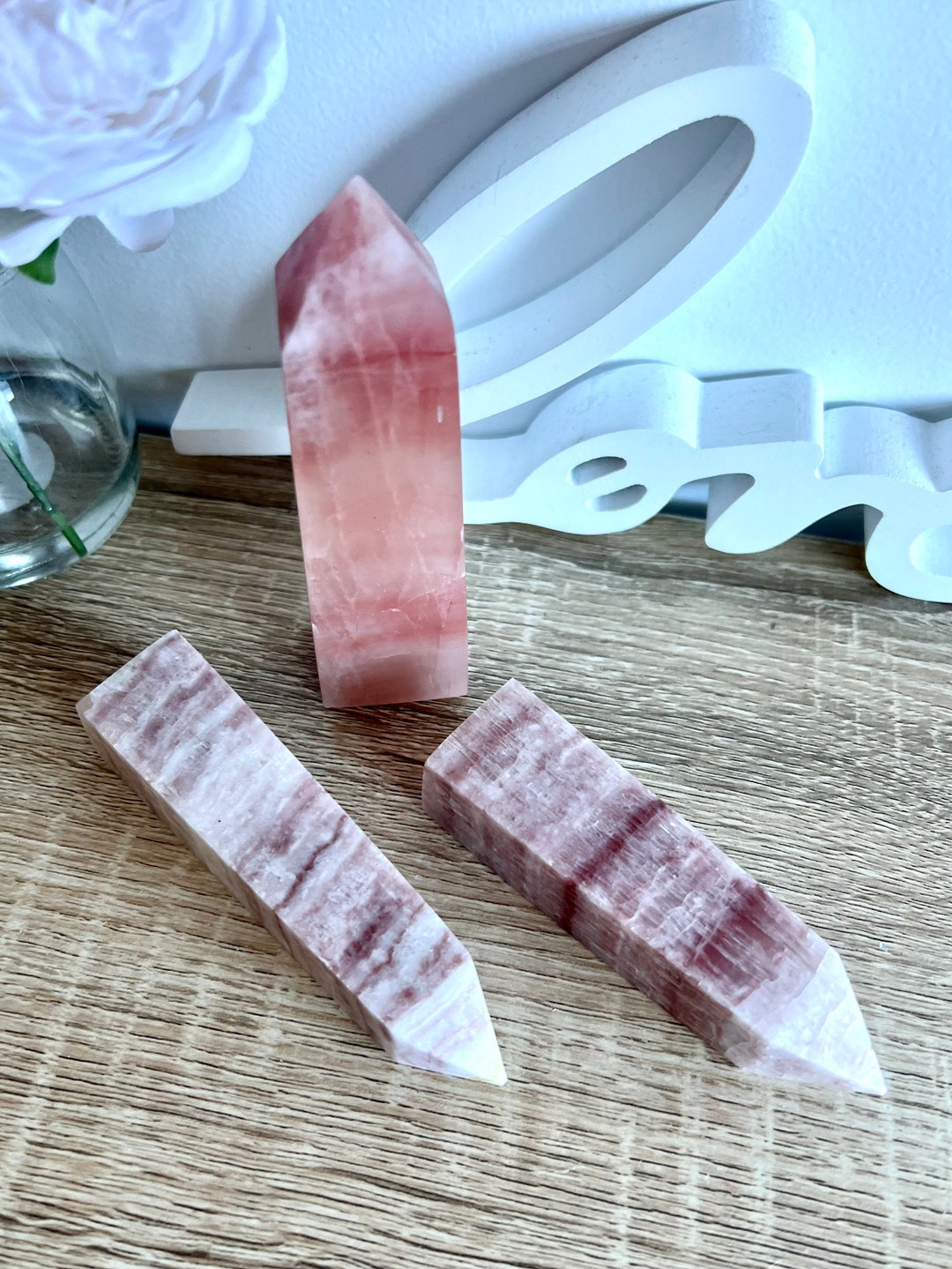 Rose & Red Banded Calcite Points - Etsy