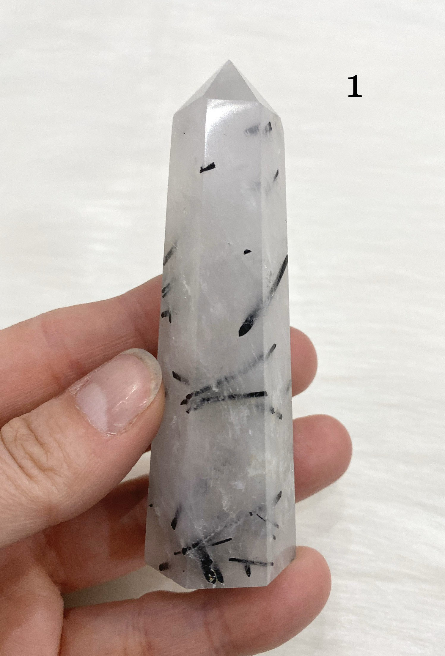 Tourmalinated Quartz Points Tourmalinated Quartz Points