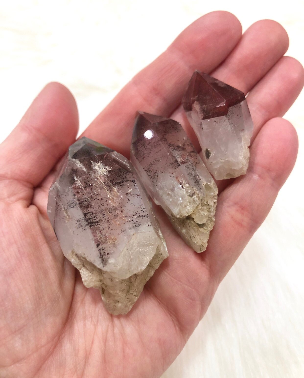 Red Phantom Quartz Points