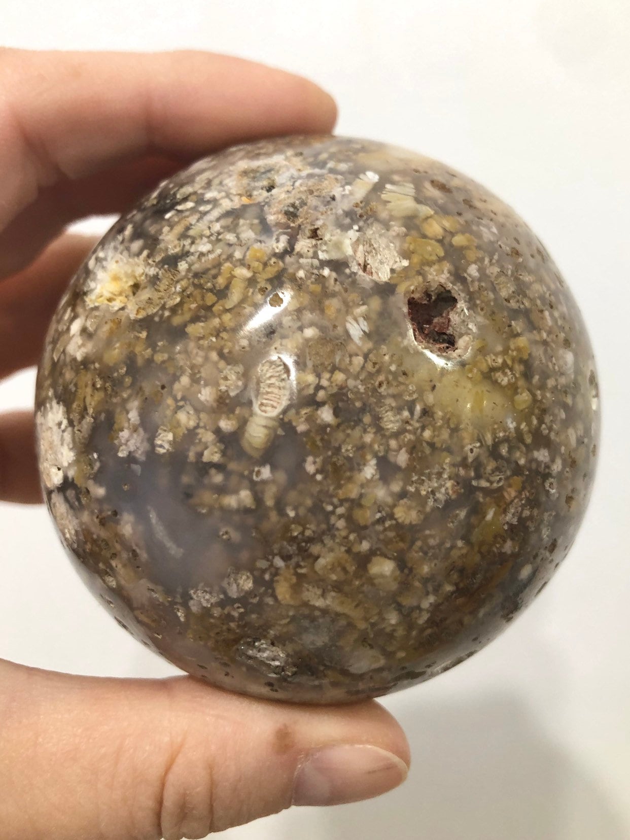 Translucent Moss Agate Sphere