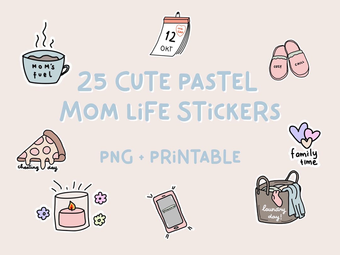 Mom Life Planner Stickers Digital and Printable PNG Pack - Etsy