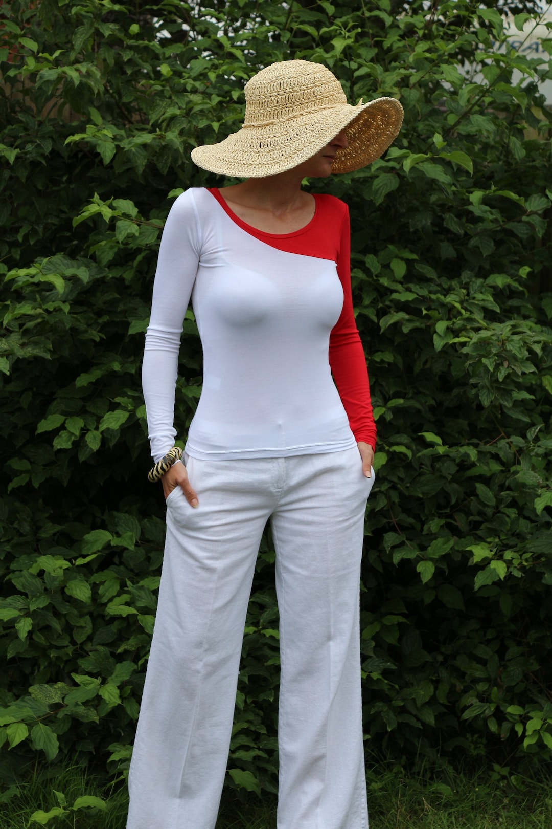 Red Top/ Womens Red Top / Long Sleeve Top / Red Shirt / Red Blouse ...