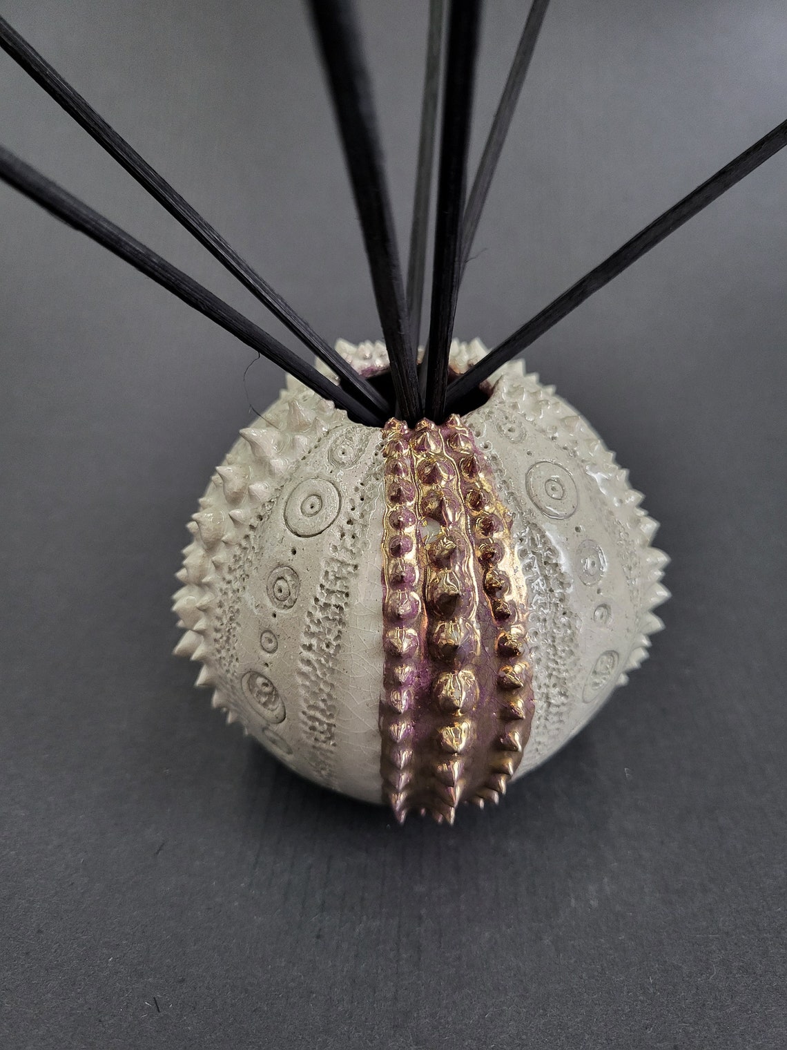 Handmade Ceramic Reed Diffuser Vase – Sea Urchin Inspired Aroma Holder ...