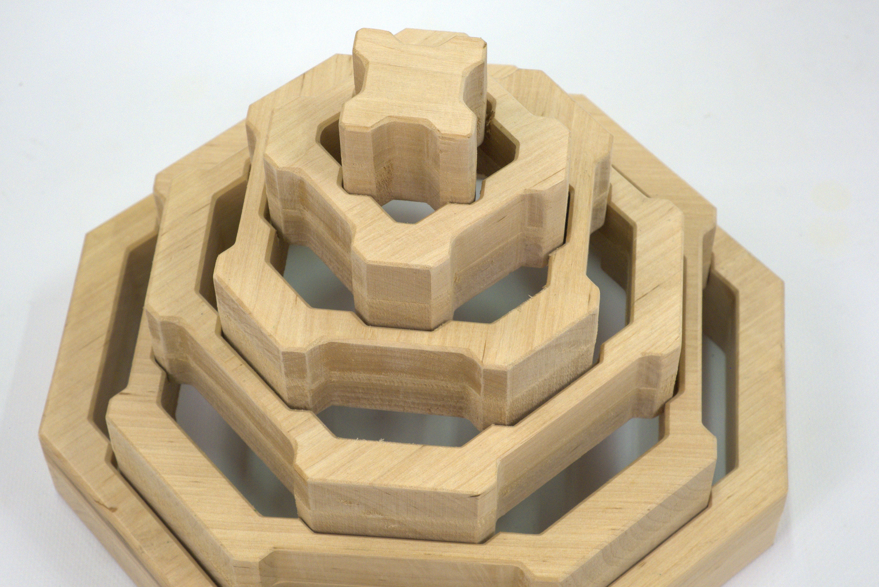 Wooden Stacking Pyramid Shape Sorter. Educational Toddler Toys - Etsy