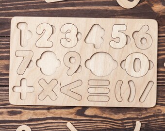 Wooden Memory Puzzle Number Matching Game Counting Game - Etsy