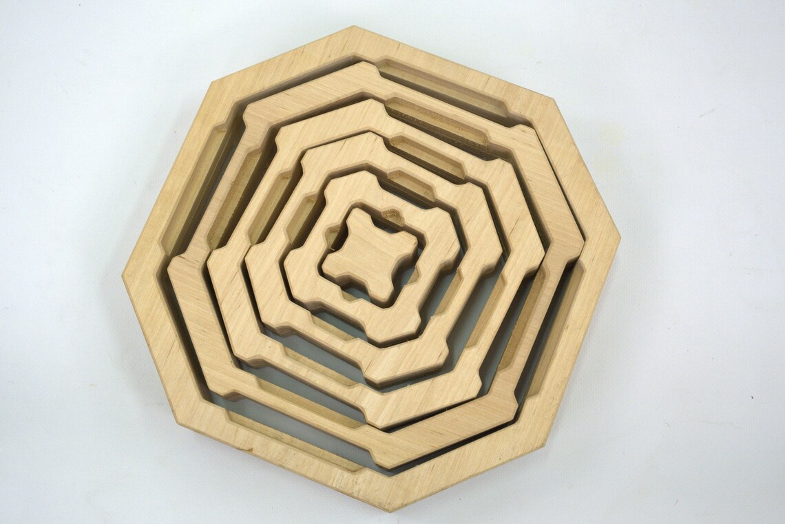 Wooden Stacking Pyramid Shape Sorter. Educational Toddler Toys - Etsy