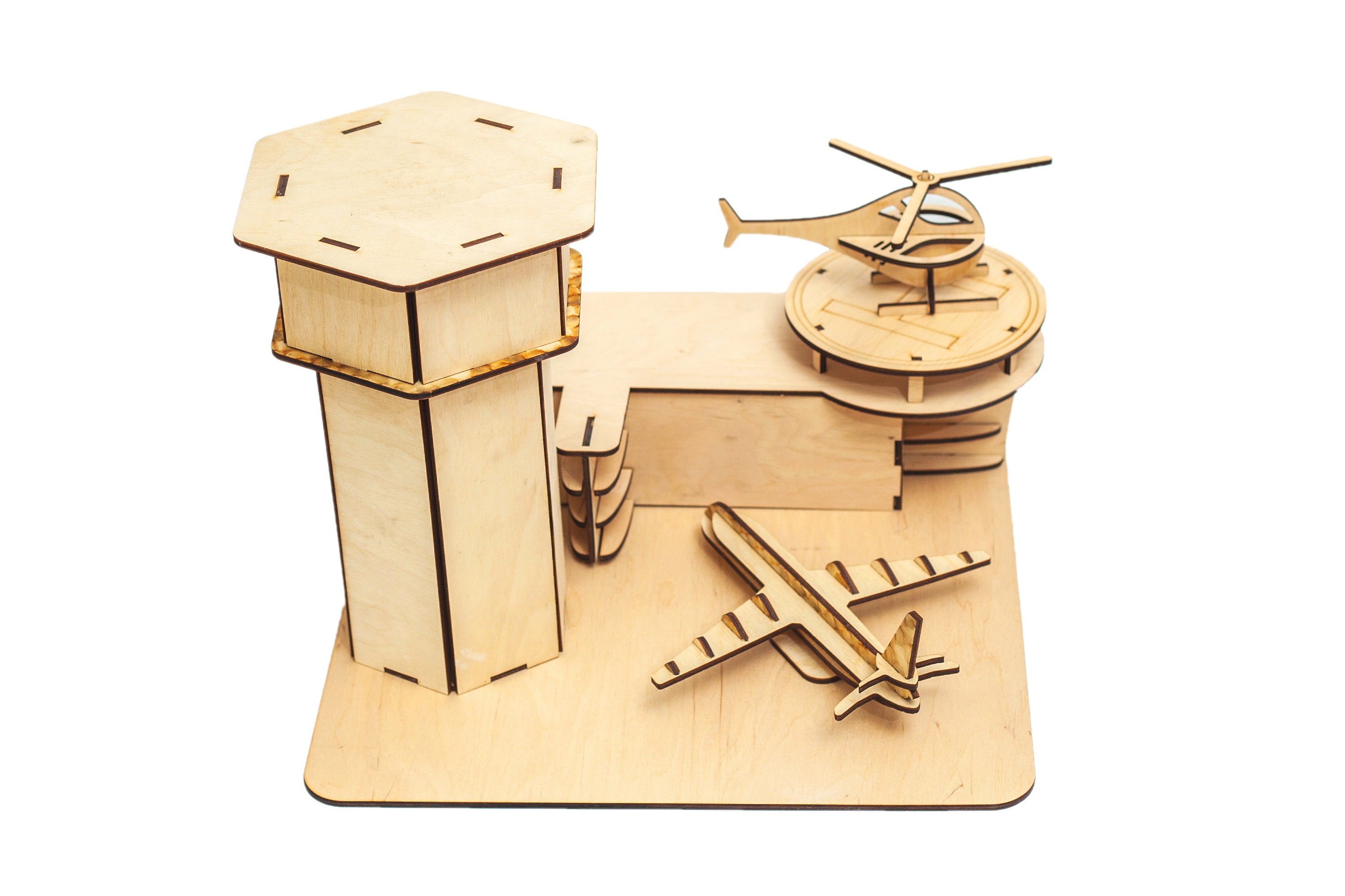 Miniature Toy Airport for Boys Miniature Wooden Plane Toys - Etsy