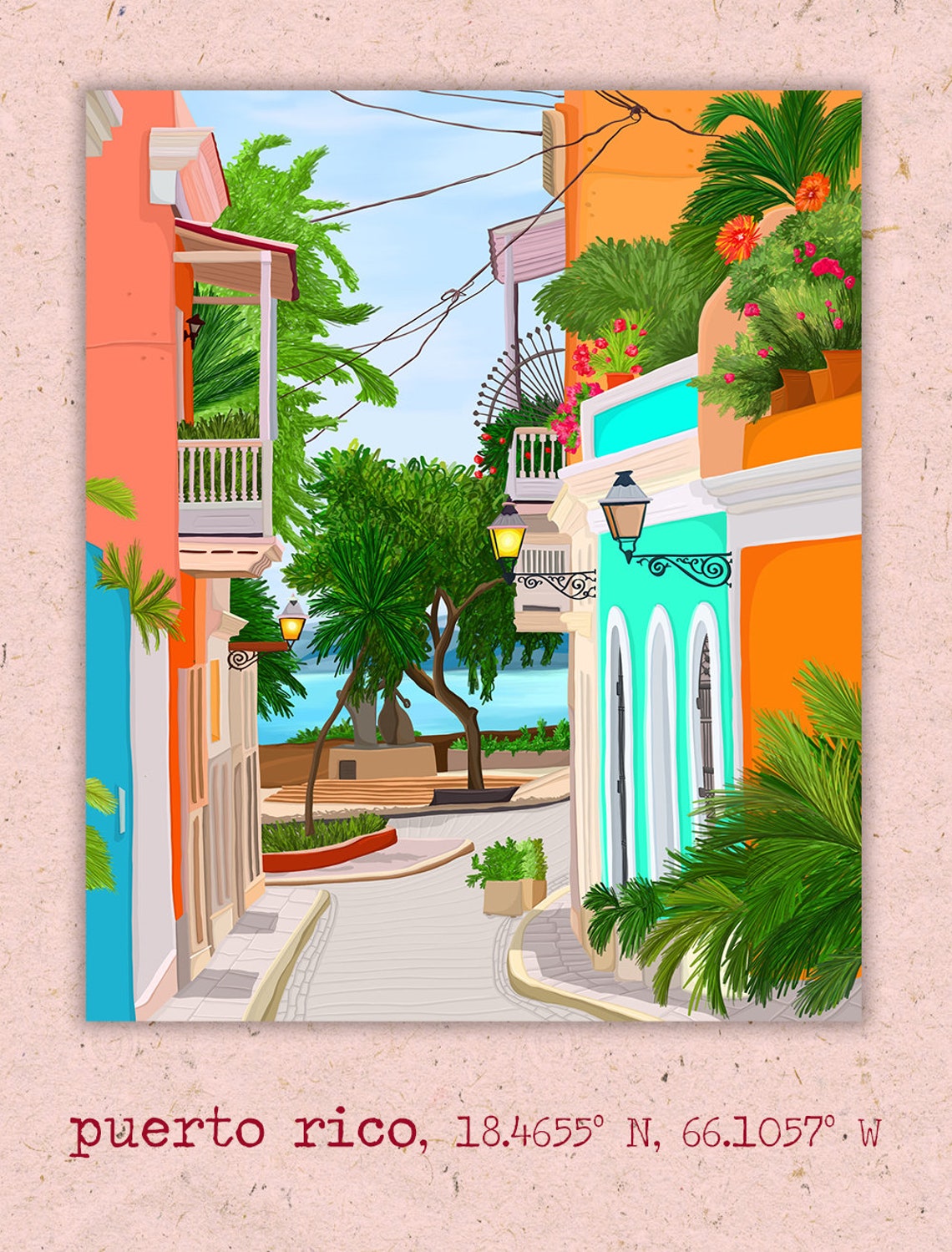 Puerto Rico Travel Print Puerto Rico Art Puerto Rico Poster - Etsy