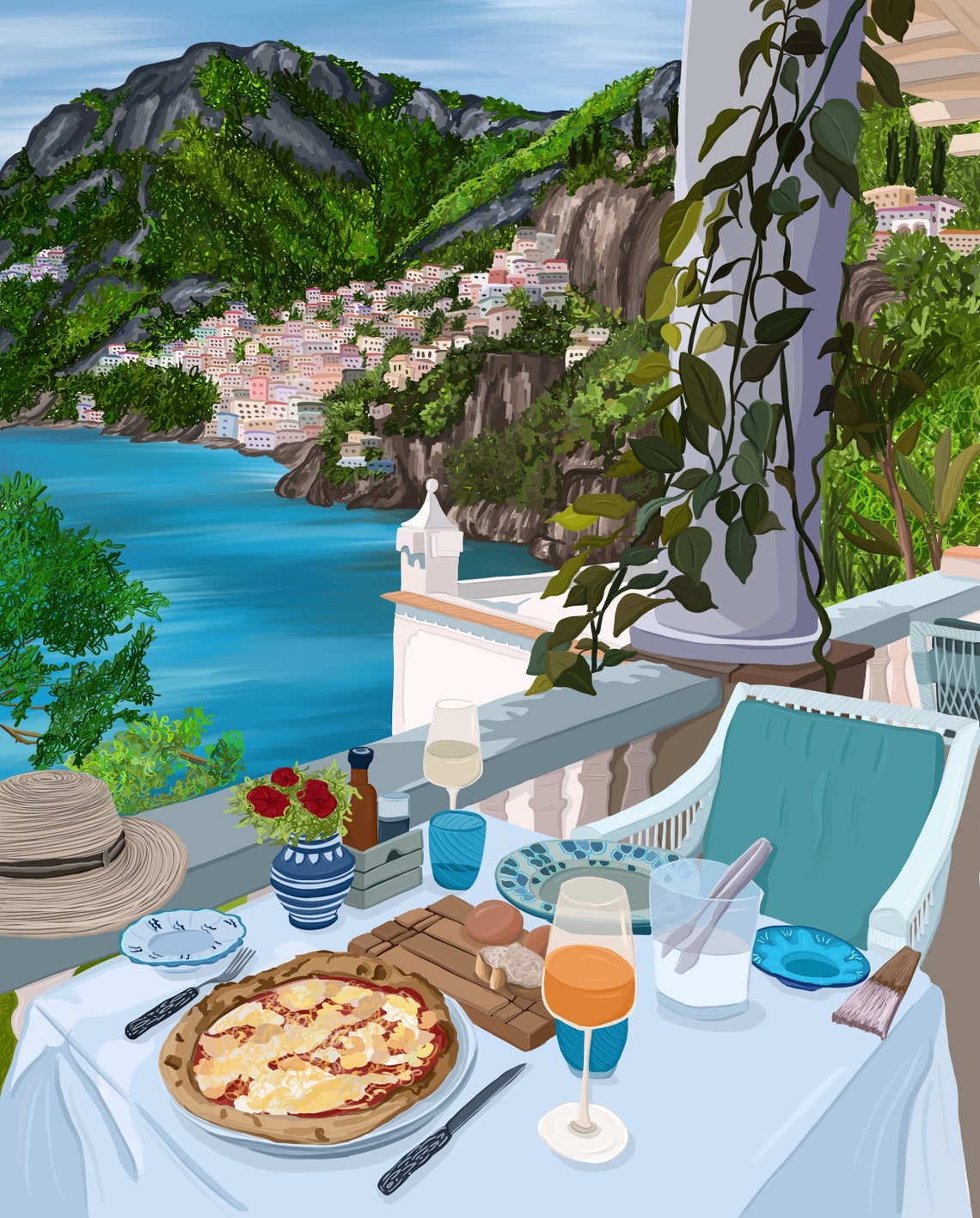 Positano Travel Print Positano Art Positano Poster Positano | Etsy