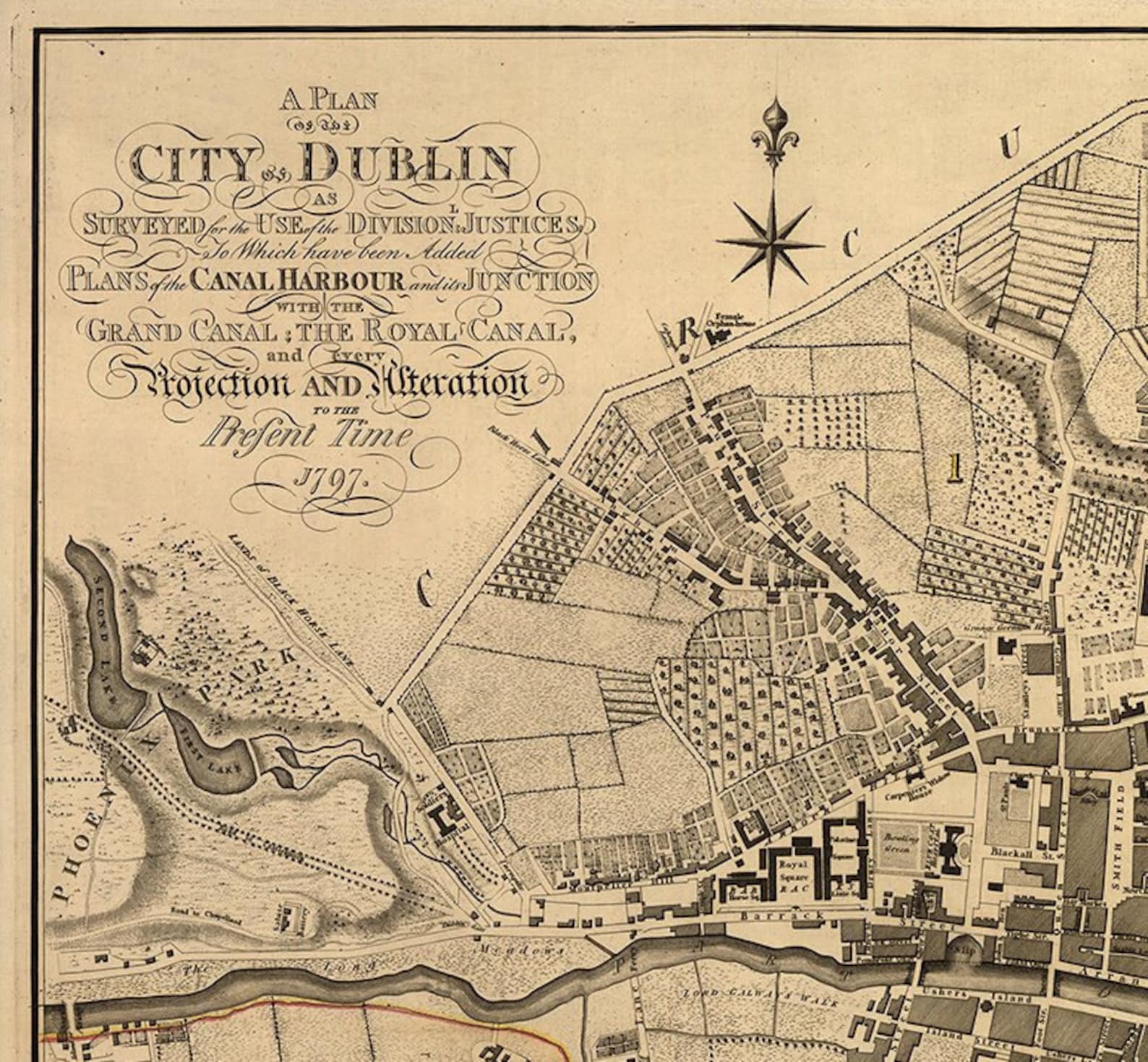 Old Map of Dublin City Vintage Dublin Map Wall Decor - Etsy