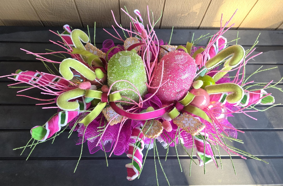 Whimsical Christmas Centerpiece, Gumdrop Candy Decor, Table Arrangement ...