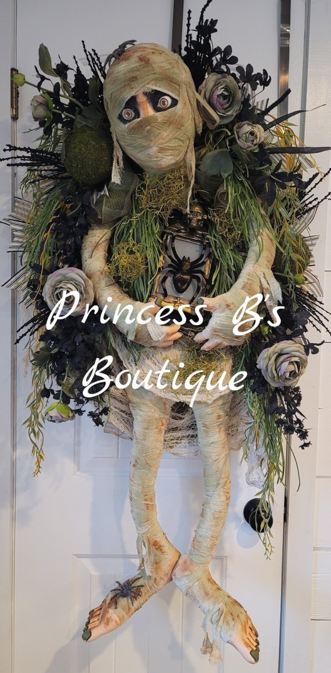 Mummy Halloween Wreath: Handmade Scary Front Door Decor - Etsy UK