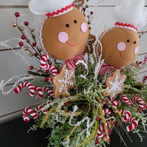 Gingerbread Floral Arrangement, Christmas Table Decor, Christmas Decor ...