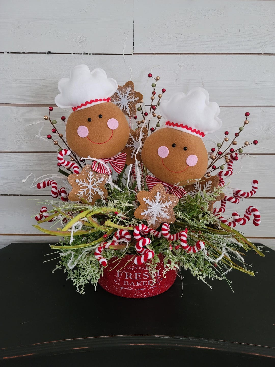 Gingerbread Floral Arrangement, Christmas Table Decor, Christmas Decor ...