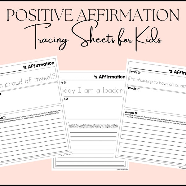 Positive Affirmations for Kids - Etsy