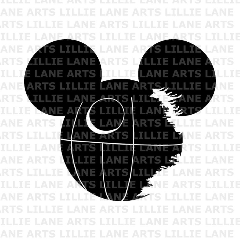 Mickey Mouse Death Star Monogram / SVG File Clipart Vector for - Etsy ...