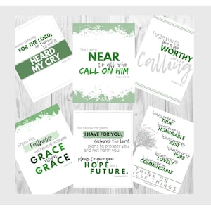 30 Bible Verse Printables BUNDLE (forest Green) *instant Download* - Etsy
