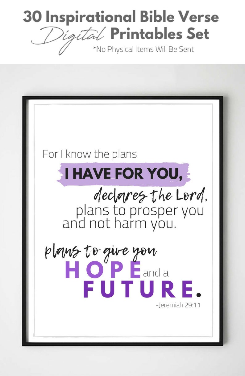 30 Bible Verse Printables BUNDLE (purple) *instant Download* - Etsy